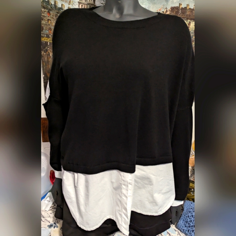 Boutique 101 Idees Layered Look Sweater - Gem